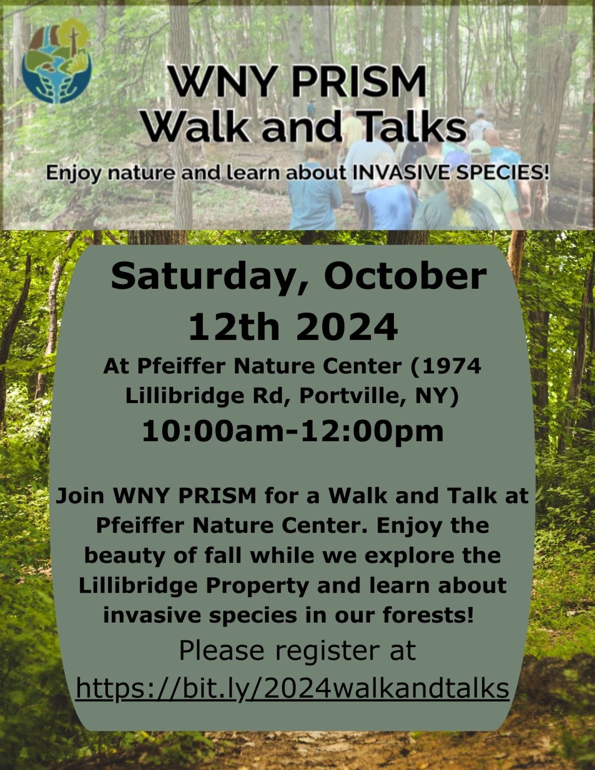 WNY PRISM Walk and Talks – Pfeiffer Nature Center