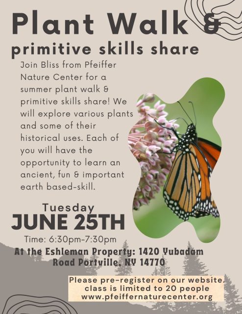 Plant Walk & Primitive Skills Share – Pfeiffer Nature Center